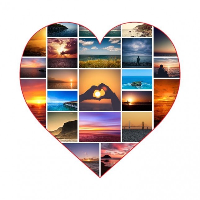 Collage Canvas Heart Photo Prints - Print photos on canvas prints